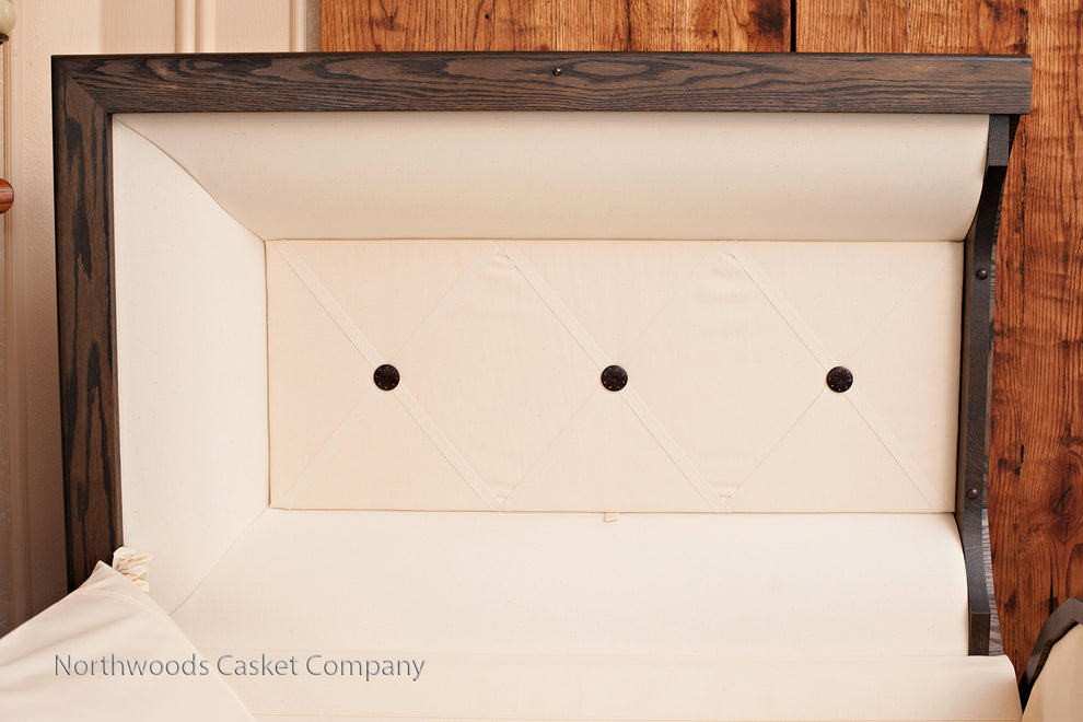 Mission Oak Casket with Swingbar Handles – Northwoods Casket Company