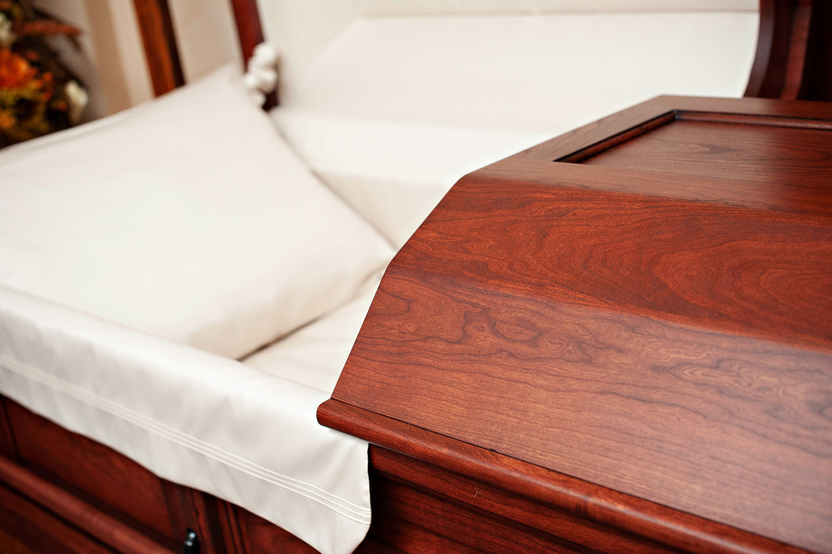 Classic Cherry Casket with Swingbar Handles – Northwoods Casket Company