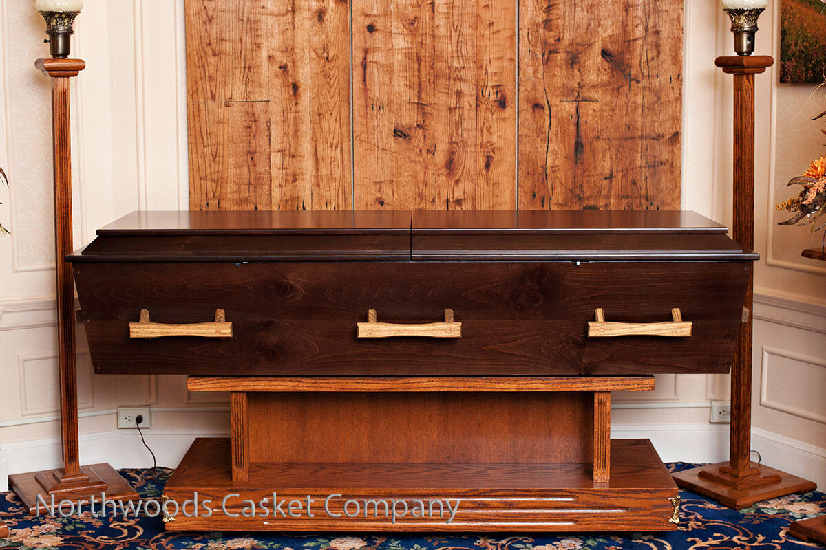 Old World Pine Casket in English Coffee – Northwoods Casket Company