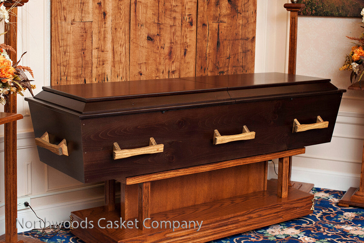 Old World Pine Casket in English Coffee – Northwoods Casket Company