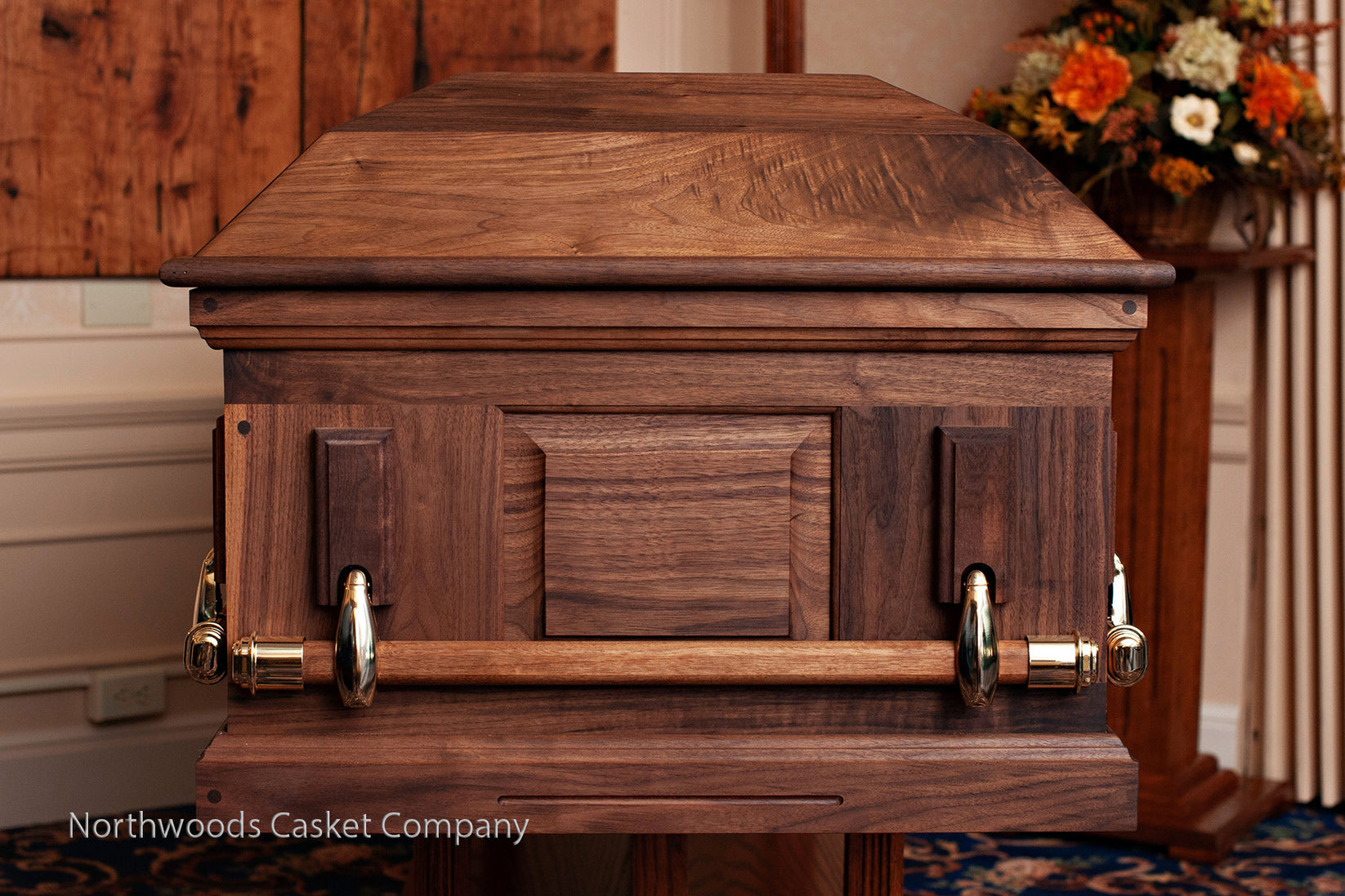 Walnut Panel Casket with Swingbar Handles – Northwoods Casket Company