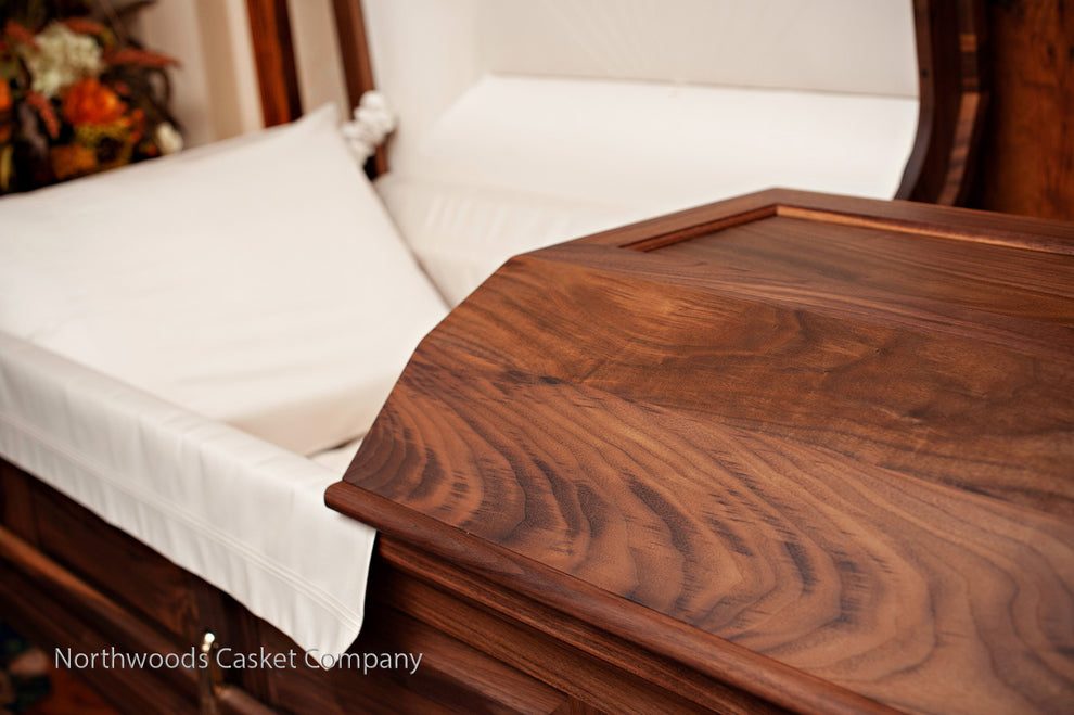 Walnut Panel Casket with Swingbar Handles – Northwoods Casket Company