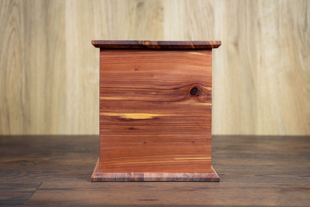 Cedar Cremation Urn in Candor Style, Companion Size – Northwoods Casket ...
