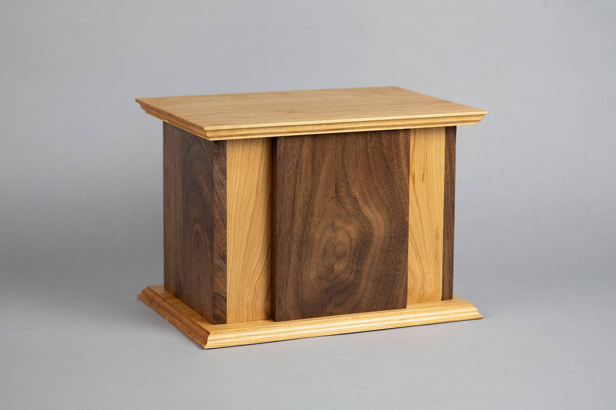 Walnut and Cherry Cremation Urn in Craftsman Style, Large Adult Size ...