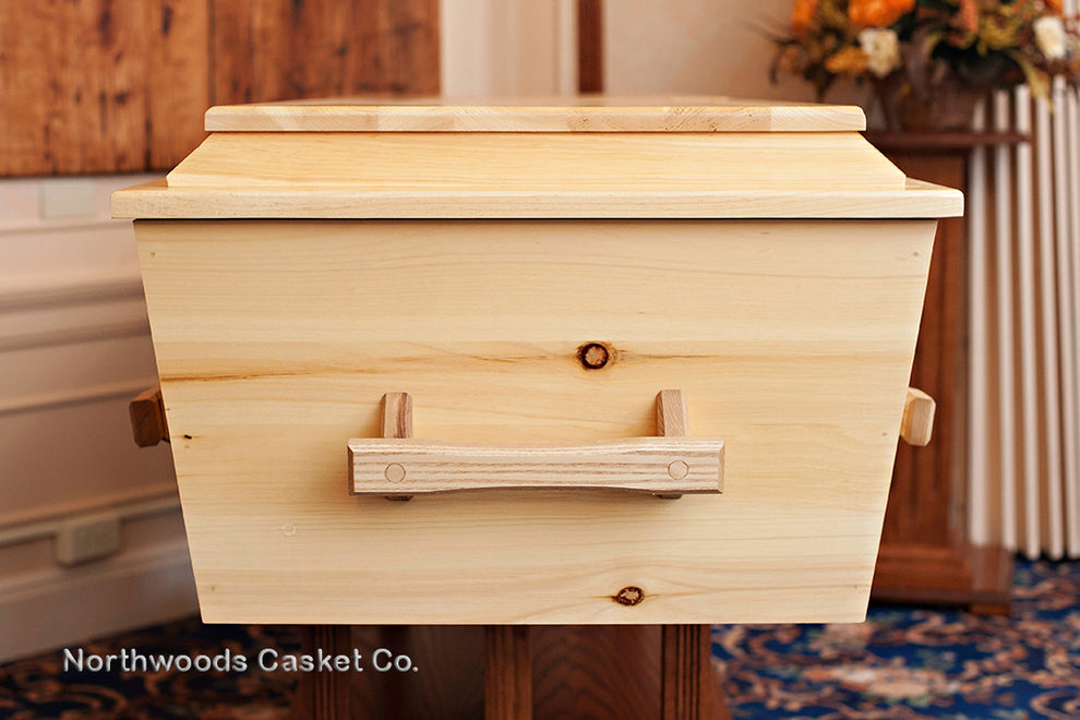 Old World Pine Casket in Satin Amber – Northwoods Casket Company