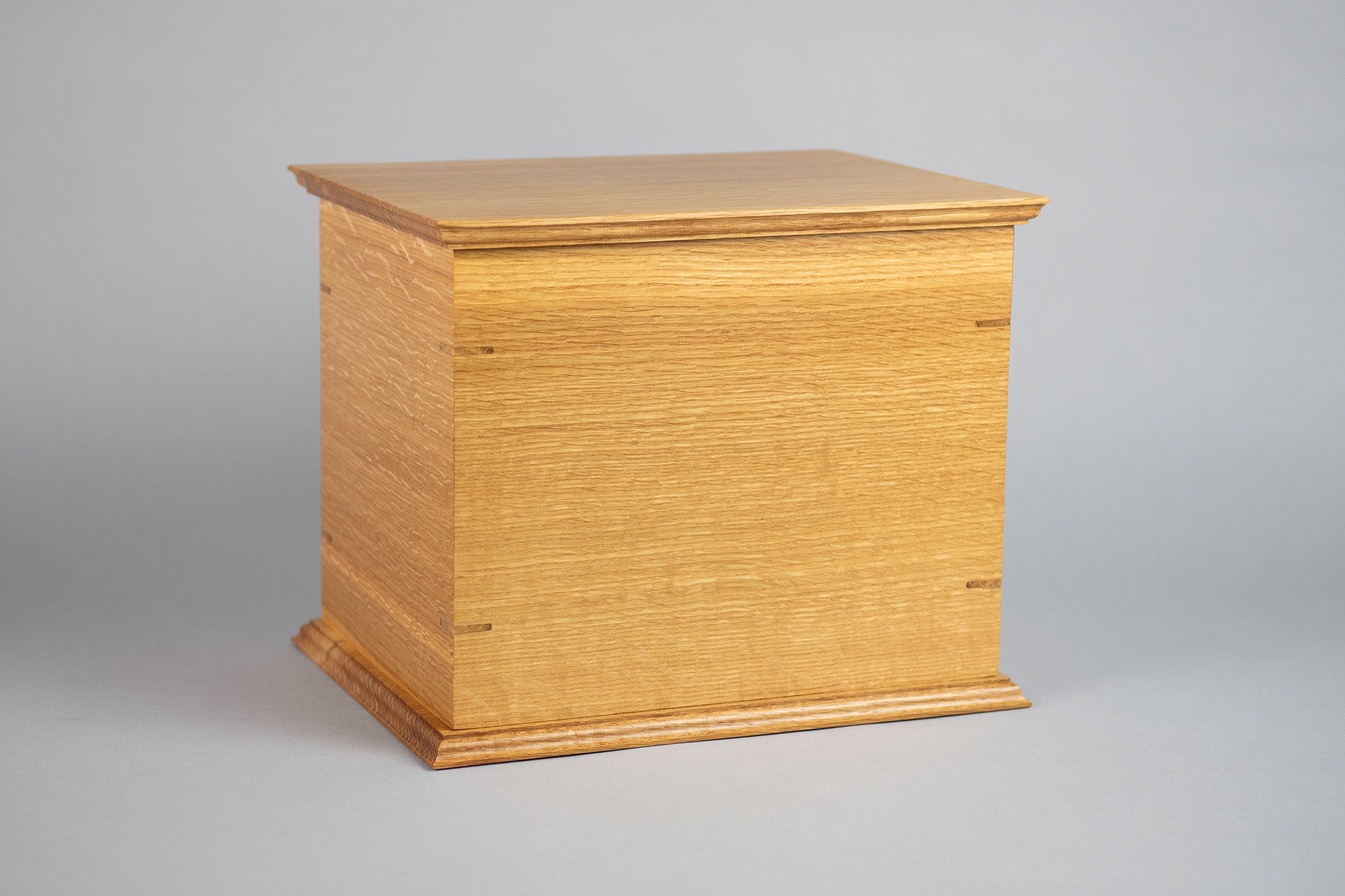 Quarter Sawn White Oak Cremation Urn in Craftsman Style, Companion Siz ...