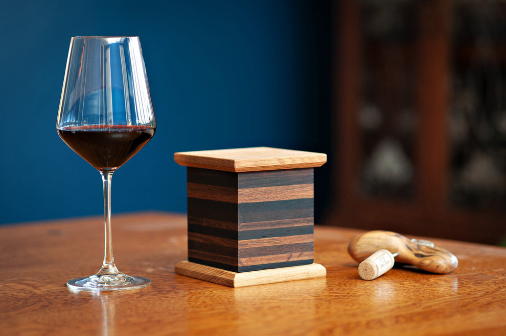 Wine and Whiskey Barrel Aged Oak Cremation Urn, Sharing Size, Medium ...