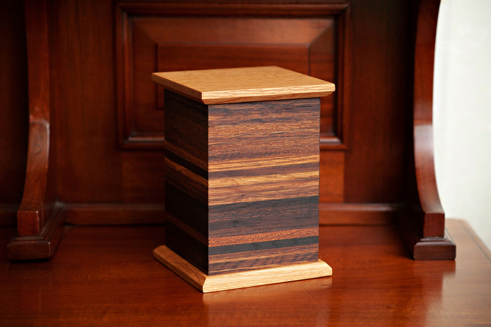Wine and Whiskey Barrel Aged Oak Cremation Urn, Sharing Size, Large ...
