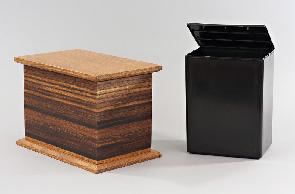 Wine and Whiskey Barrel Aged Oak Cremation Urn, Standard Adult Size ...