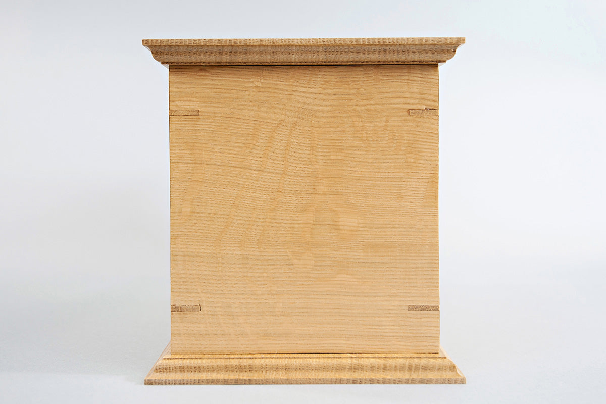 Quarter Sawn White Oak Cremation Urn in Craftsman Style, Standard Adul ...
