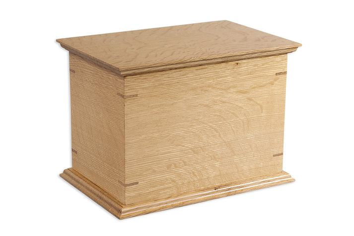Quarter Sawn White Oak Cremation Urn in Craftsman Style, Standard Adul ...